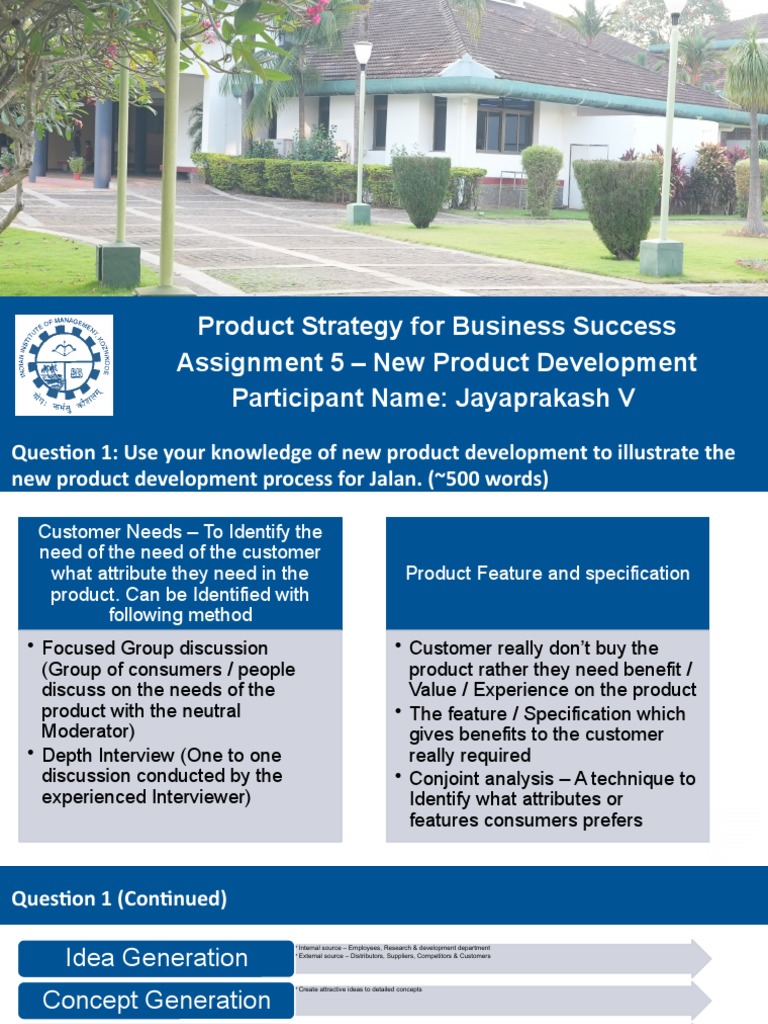 Product Strategy For Business Success Assignment 5 - New Product ...