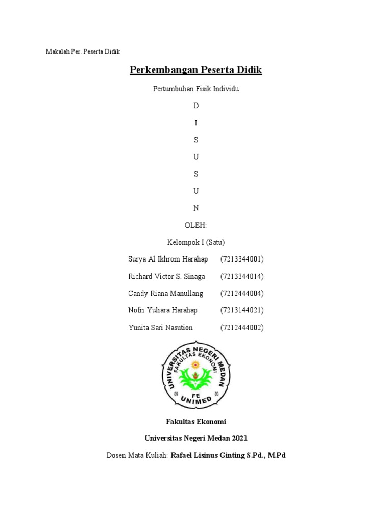 Makalah PPD KEL 1 PERTUMBUHAN FISIK INDIVIDU | PDF