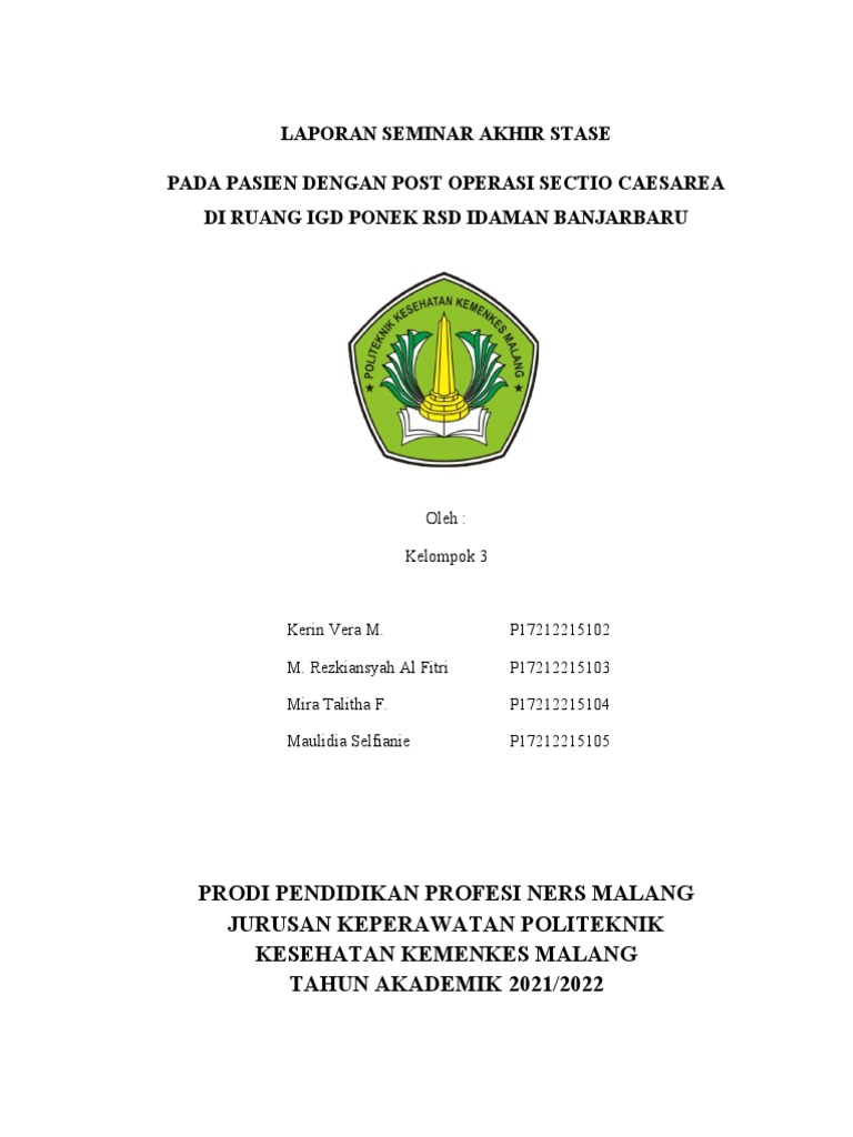 Laporan Seminar Kasus Maternitas | PDF