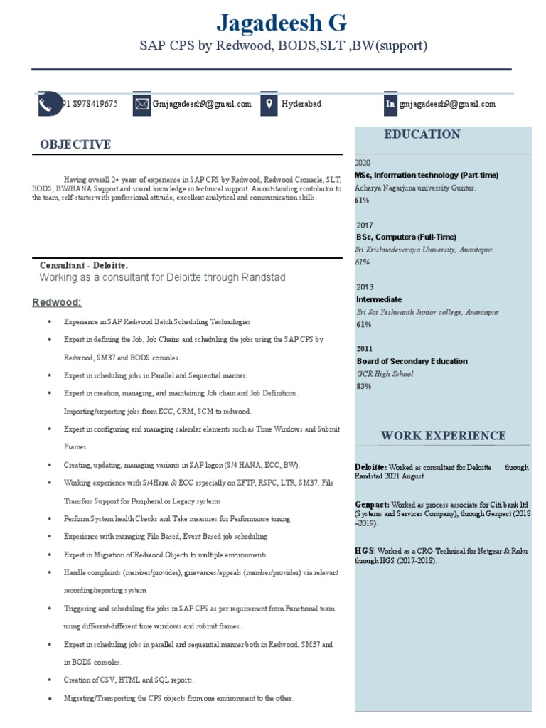 SAP CPS by Redwood, BODS, SLT, BW (Support) : Objective Education | PDF ...