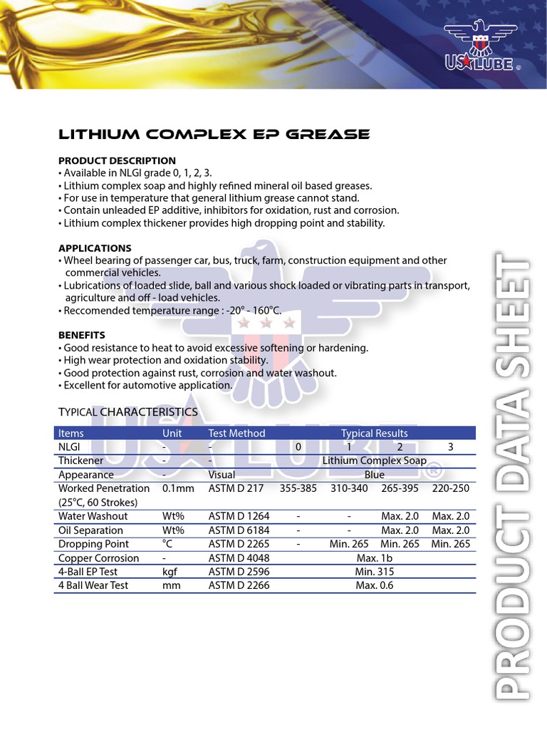 Lithium Complex Ep Grease | PDF