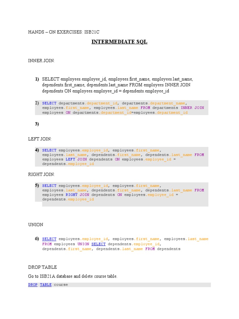 Hands On Exercise 2 - Intermediate SQL | PDF | Data | Software Design
