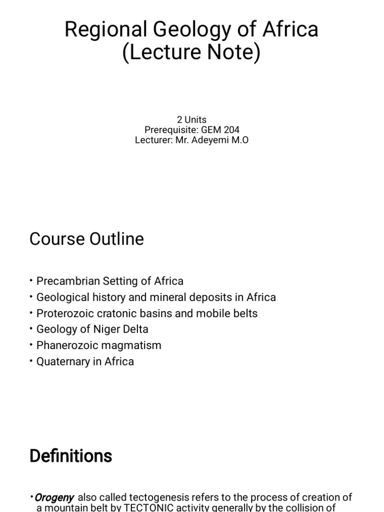Regional Geology of Africa | PDF | Geology | Earth Sciences