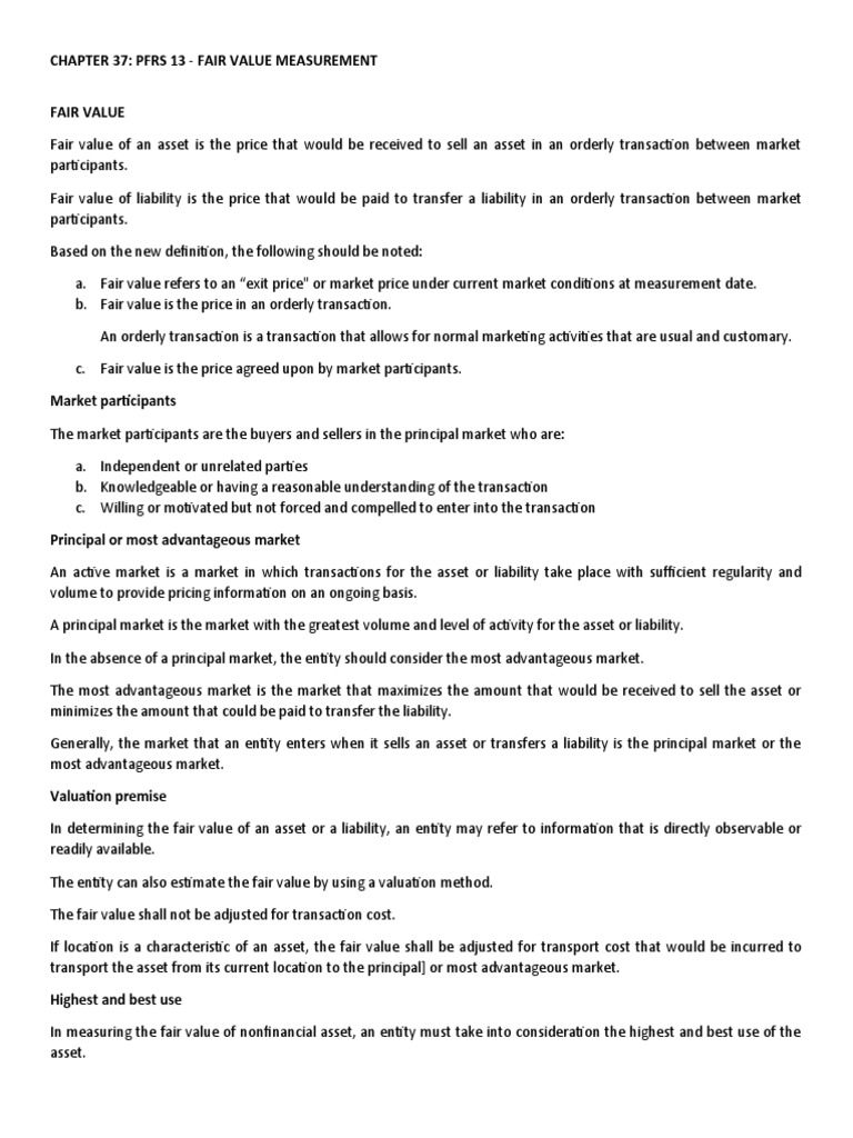Fair Value Measurement Overview | PDF | Fair Value | Valuation (Finance)