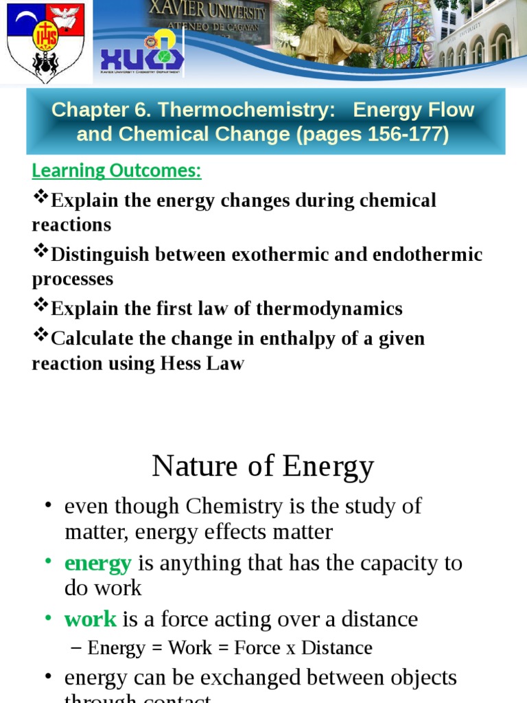 Chapter 6. Thermochemistry: Energy Flow and Chemical Change (Pages 156 ...