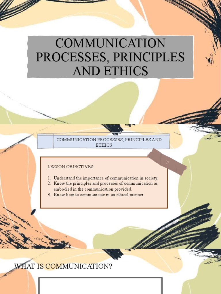 Chapter 1 - Communication Processes, Principles and Ethics | PDF ...