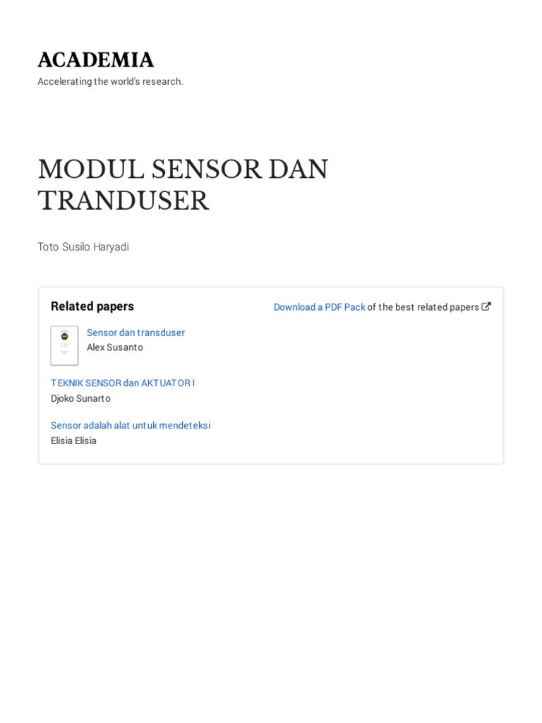 Modul Sensor Dan Tranduser With Cover Page v2 | PDF