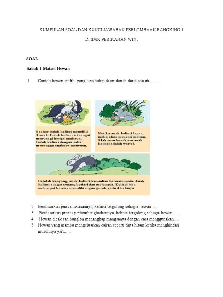 Kumpulan Soal Dan Jawaban Perlombaan Rangking 1 | PDF