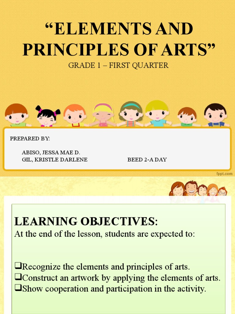 "Elements and Principles of Arts": Grade 1 - First Quarter | Download ...