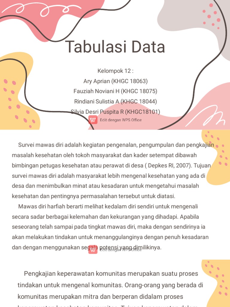 Tabulasi Data Kel 12 | PDF