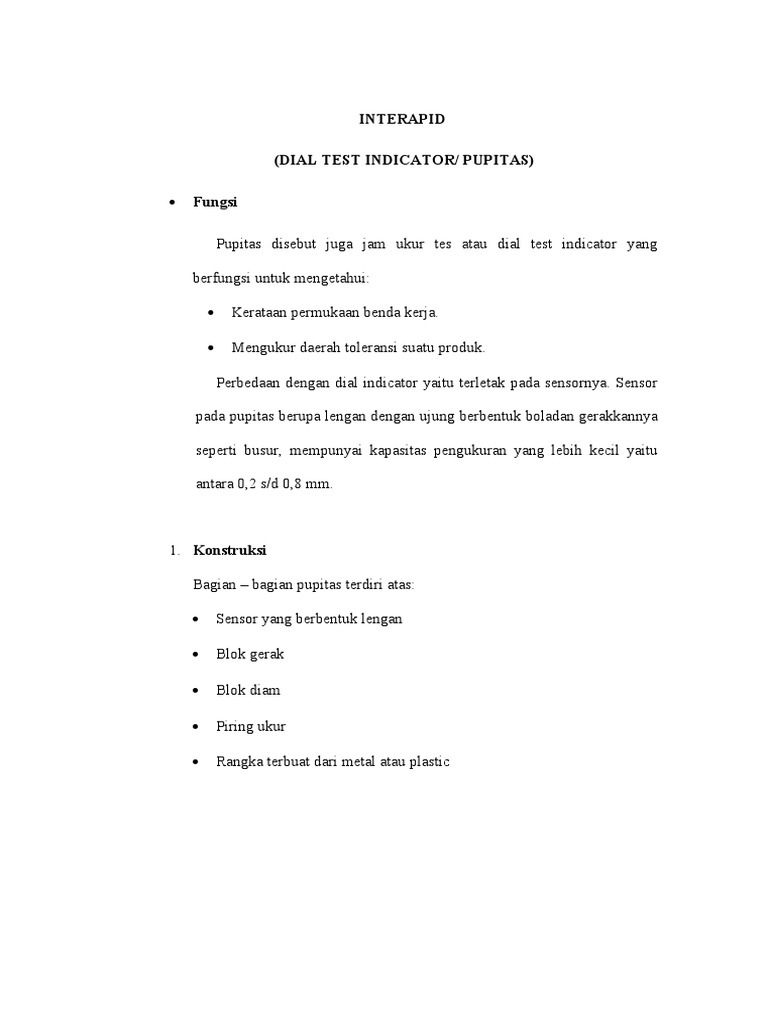 DIAL TEST INDICATOR/ PUPITAS | PDF