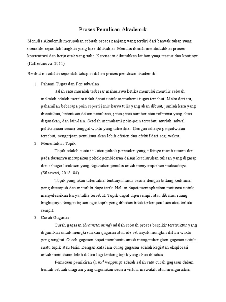 Proses Penulisan Akademik | PDF