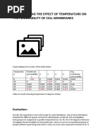 The Effect of Temperature On Membrane Permeability in Beetroot Cells ...