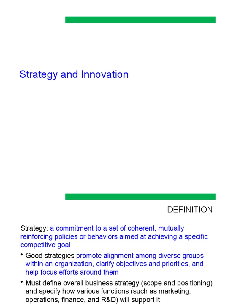 Strategy and Innovation | PDF | Strategic Management | Innovation