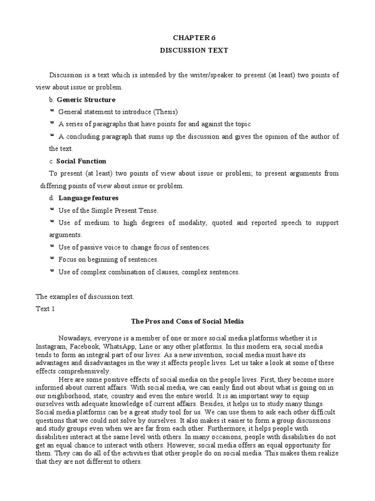 Discussion Texts on Social Media Issues | PDF | Social Media | Popular ...