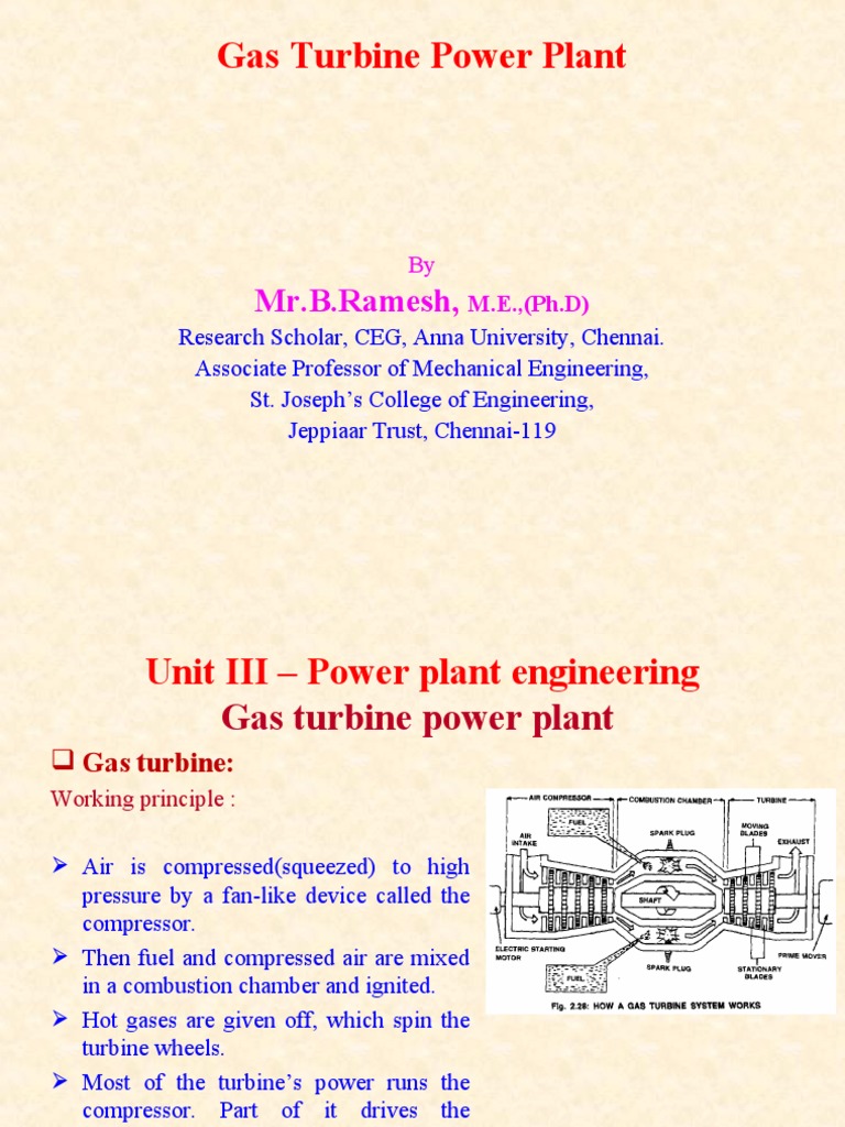 Gas Turbine Power Plant Presentation | PDF | Gas Turbine | Turbine