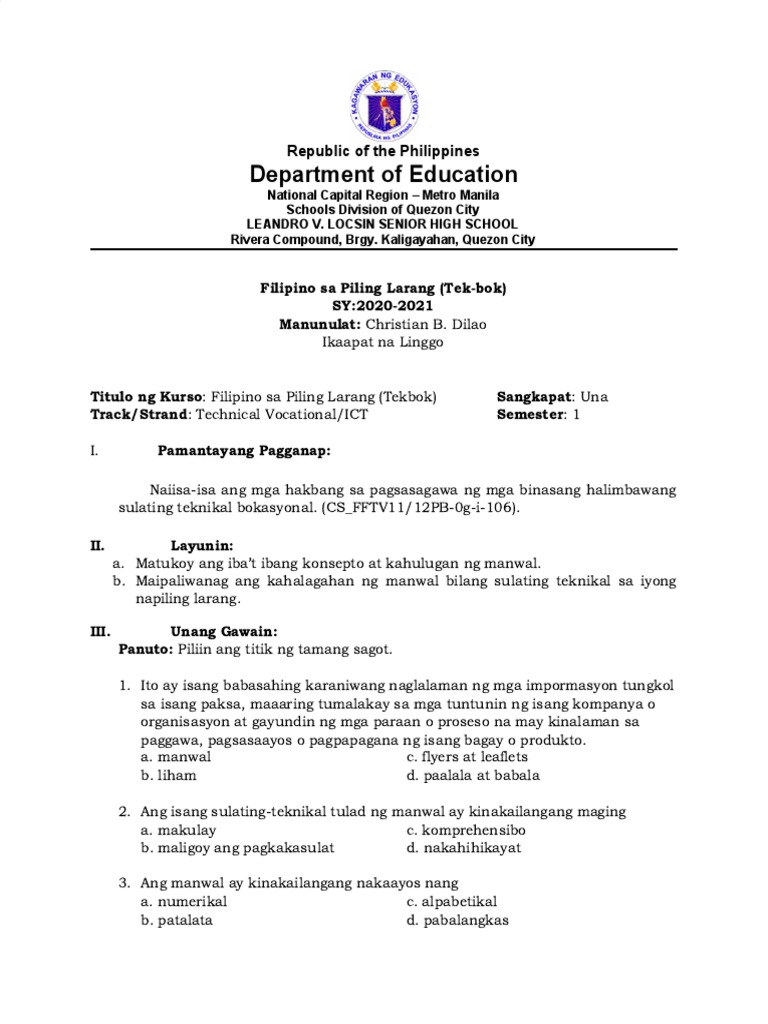 Week 4 - Tekbok - FPL | PDF