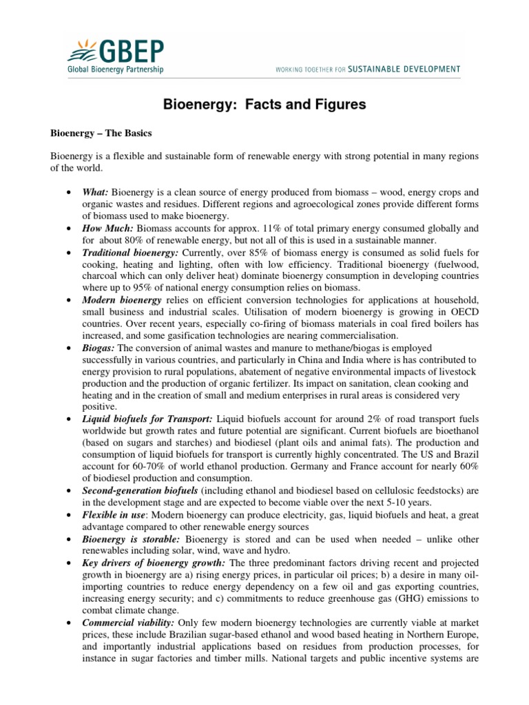 Bioenergy Facts and Figures 01 | PDF | Bioenergy | Power Resources