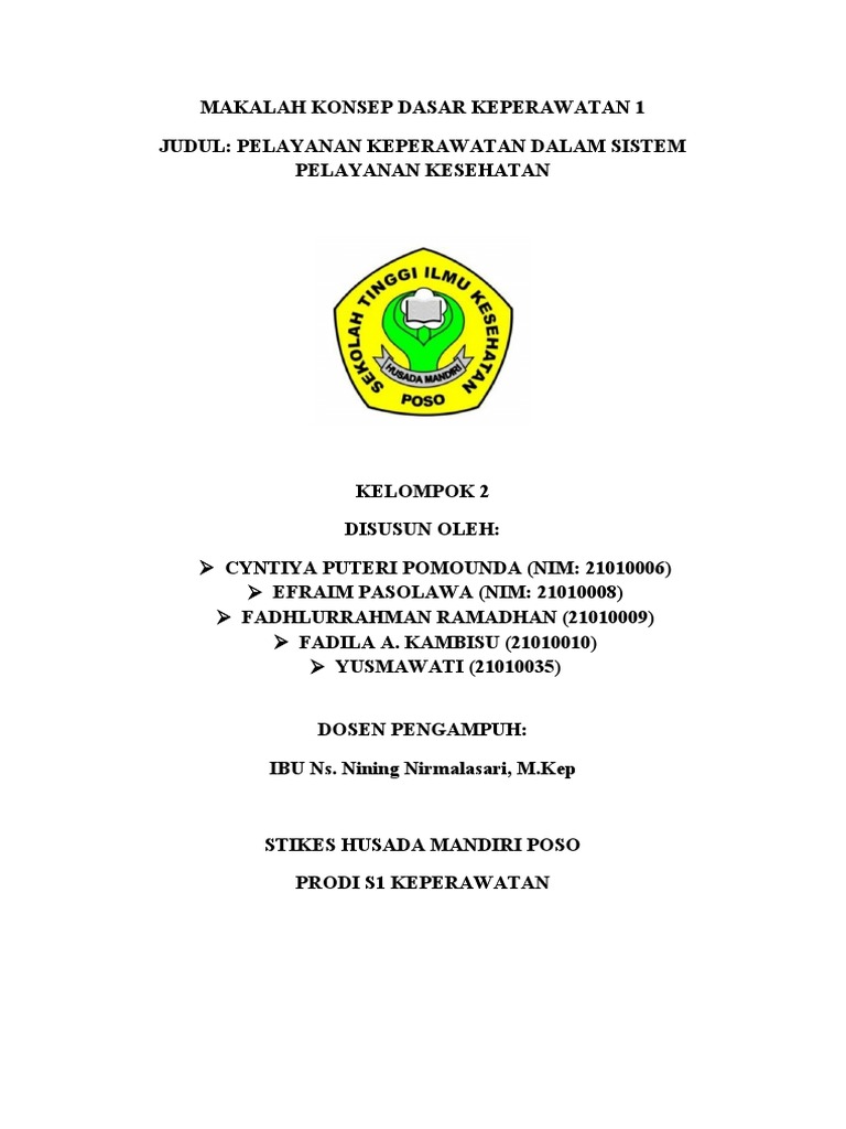 Makalah Konsep Dasar Keperawatan 1 | PDF