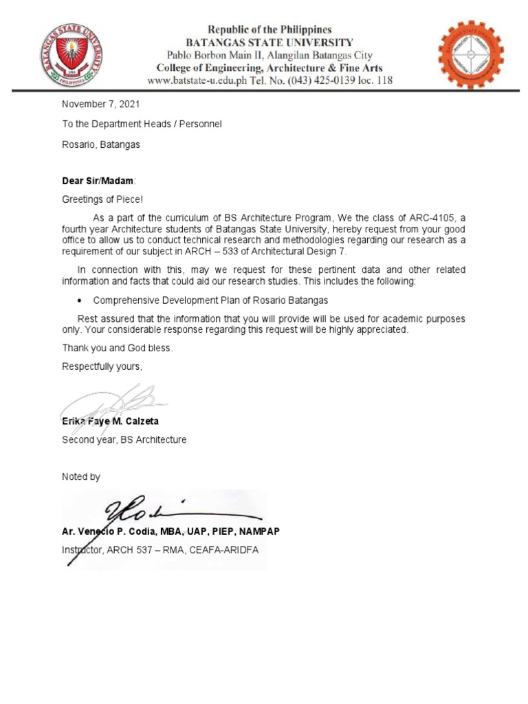 Letter For CDP of Rosario Batangas | PDF | Career & Growth | Art