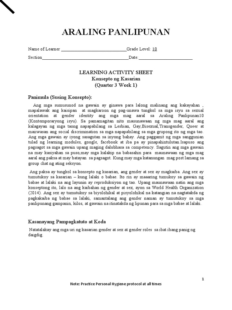 AP 10 LAS Quarter 3 | PDF