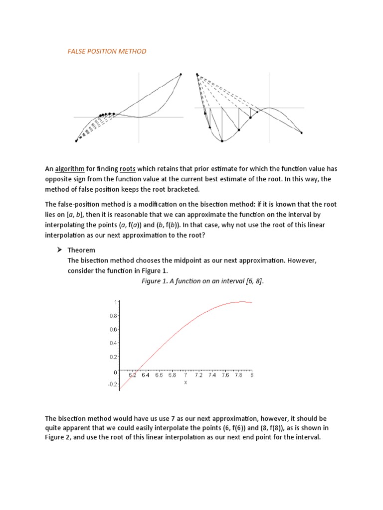 False Position Method | PDF | Interpolation | Applied Mathematics