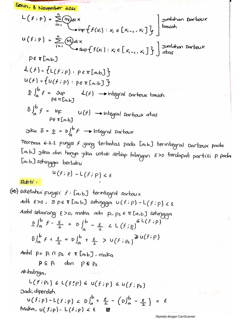 Note Anreal - Integral Darboux Dan Riemann | PDF