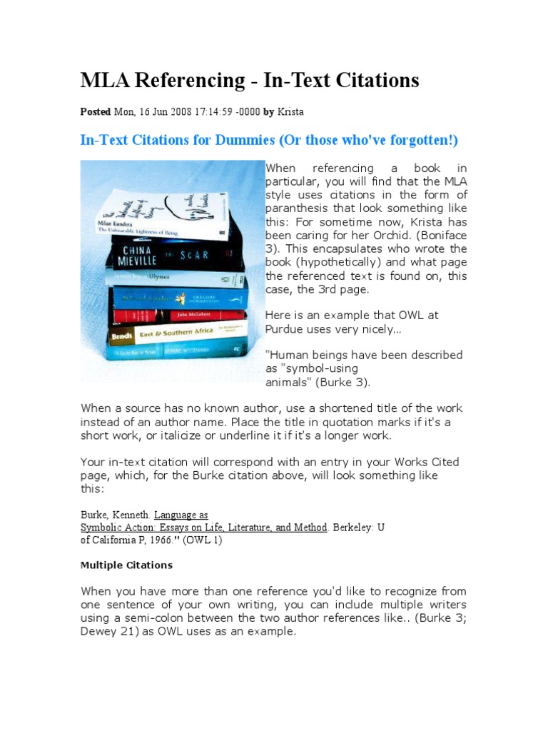 MLA Referencing | PDF | Citation | Academia