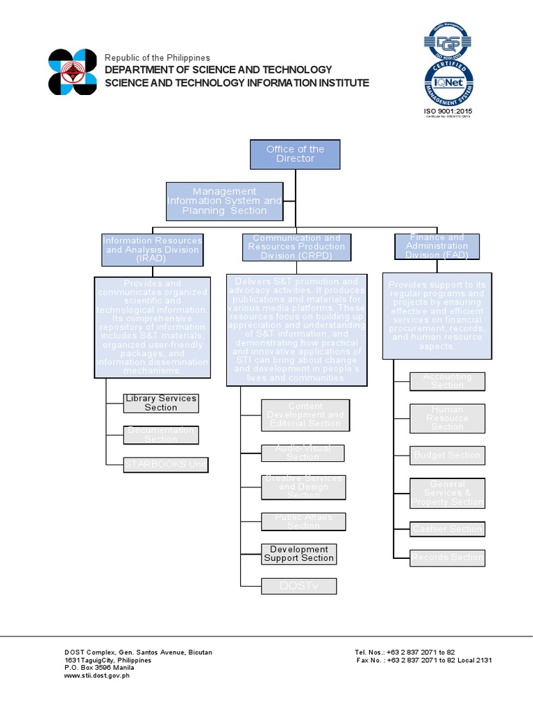 DOST Organizational Structure Overview | PDF | Information | Science ...