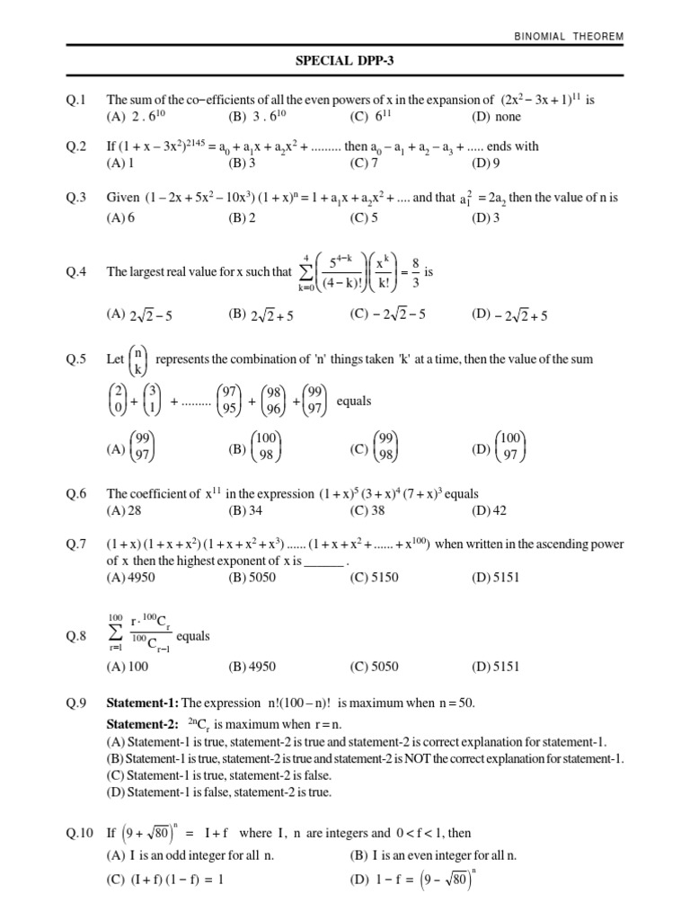 Third Term in Binomial Expansion | PDF | Numbers | Logarithm