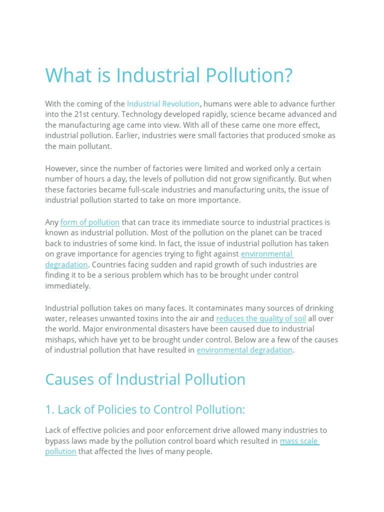 Understanding Industrial Pollution | PDF | Pollution | Air Pollution