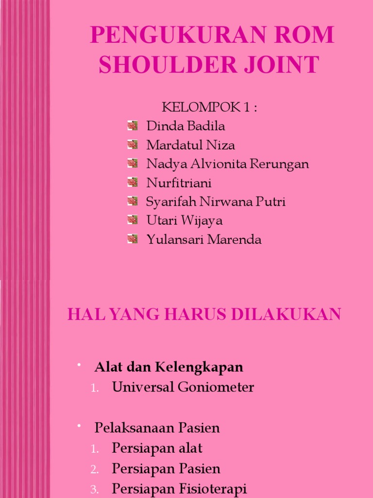 Panduan Pengukuran ROM Shoulder | PDF | Sains & Matematika