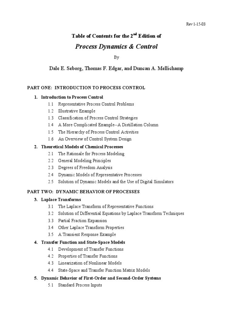 Process Dynamics & Control: Dale E. Seborg, Thomas F. Edgar, and Duncan ...