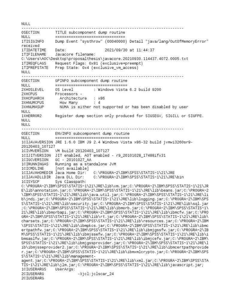 Java OutOfMemoryError Debugging | PDF | Spss | Computer Programming