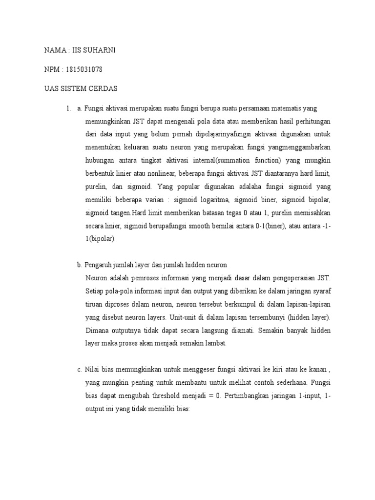 Uas Siscer - Iis Suharni - 1815031078 | PDF