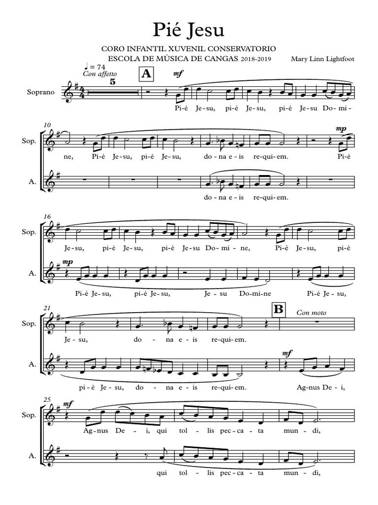 Pié Jesu - Partitura Coro | PDF
