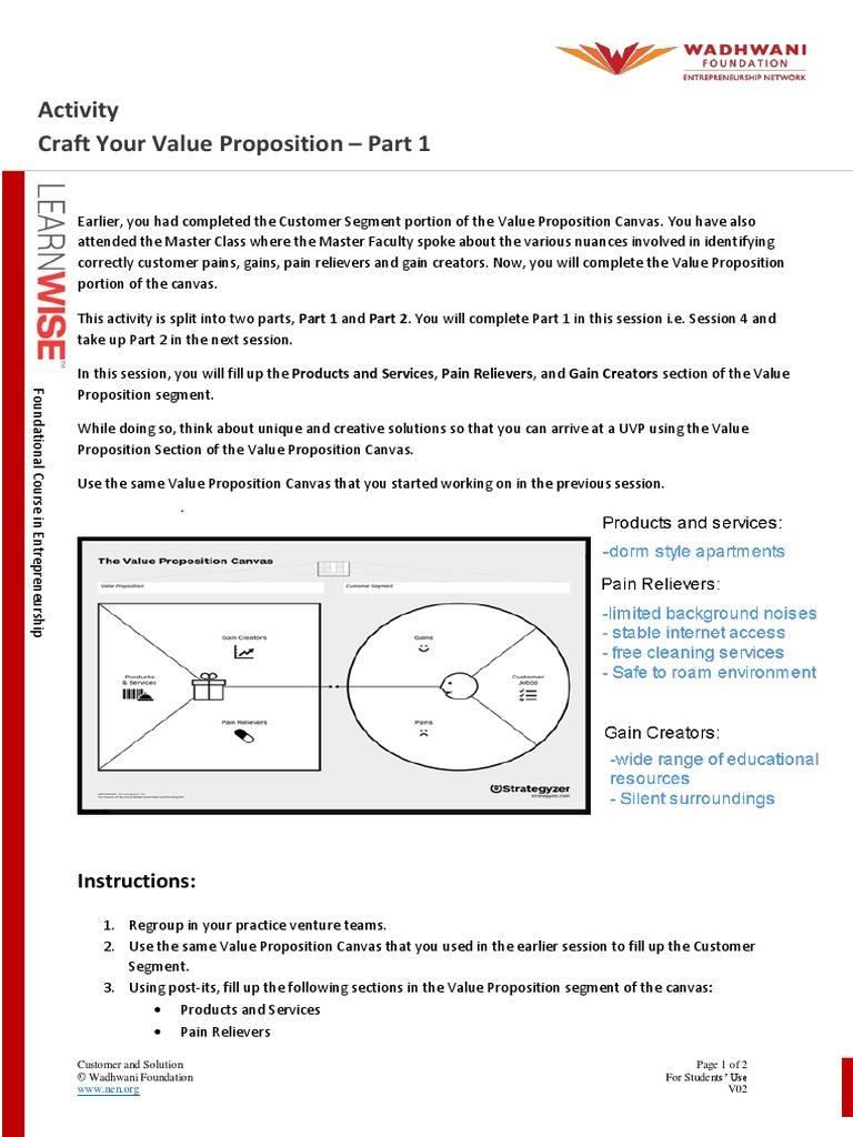 Craft Your Value Proposition Part1 | PDF | Business | Cognition