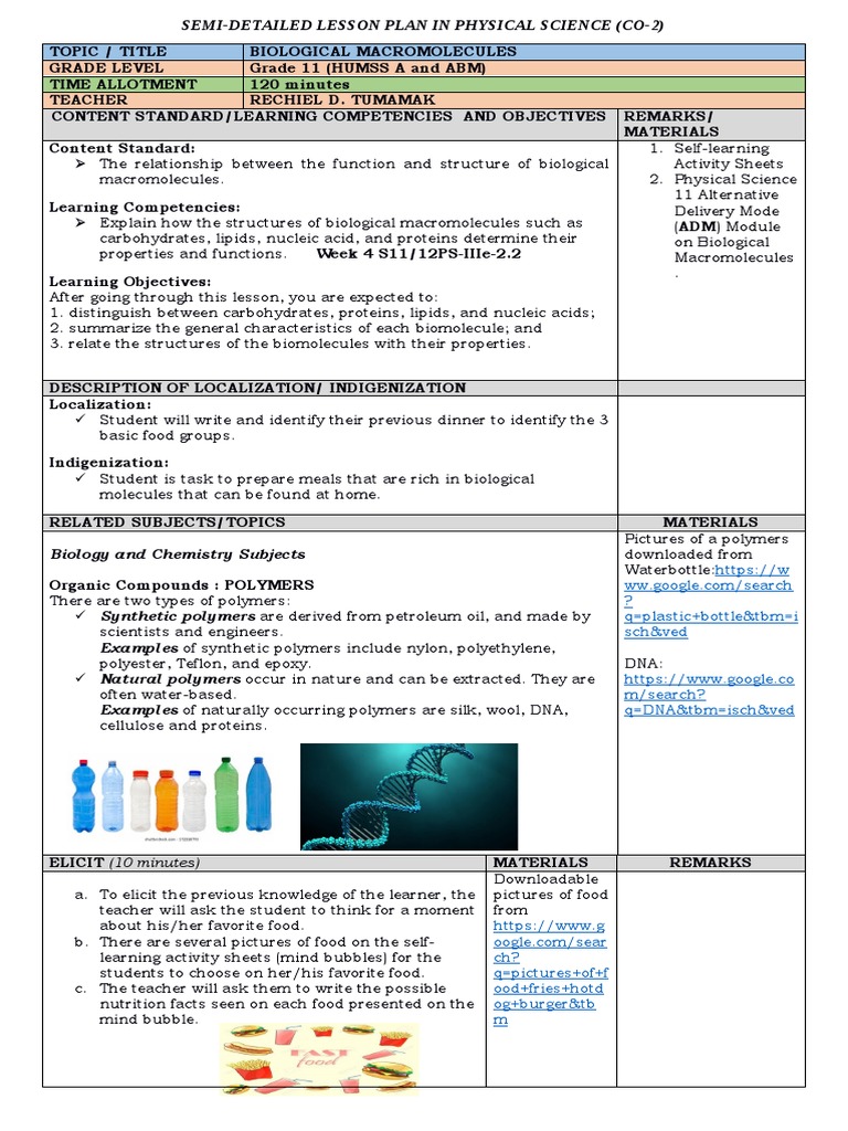 LP Biological Macromolecules | PDF