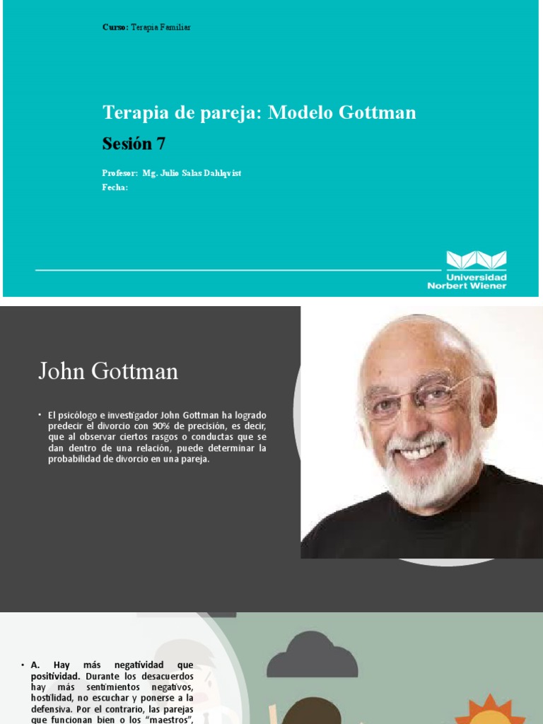 Terapia de Pareja: Modelo Gottman | PDF | Psicoterapia | Divorcio