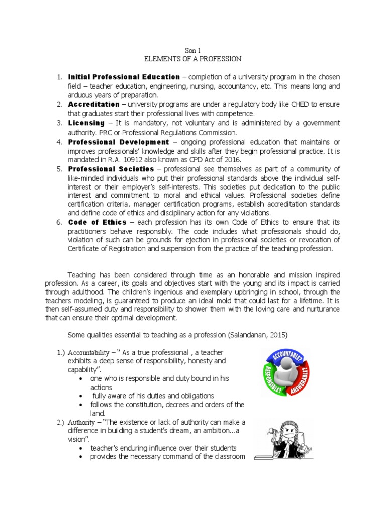 Elements of Teaching Profession | PDF | Teachers | Profession