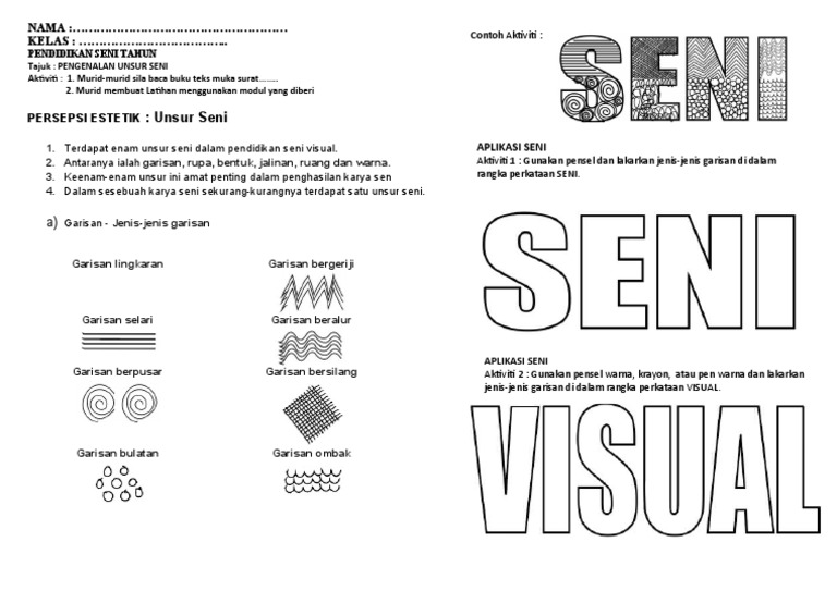 Pengenalan Seni Visual - Unsur Seni-Garisan | PDF