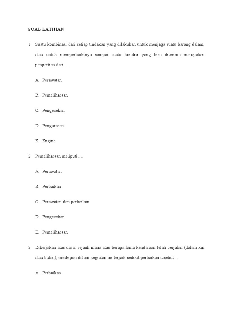 Soal PMKR 12 TKR 1-20 | PDF
