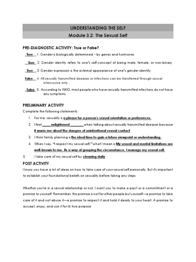 Understanding The Self | PDF | Gender Studies | Gender