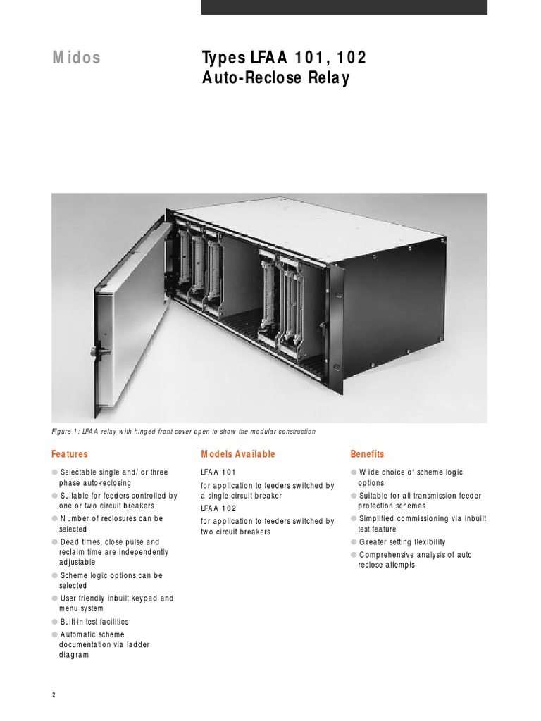 Midos Types LFAA 101, 102 Auto-Reclose Relay | PDF | Relay | Read Only ...