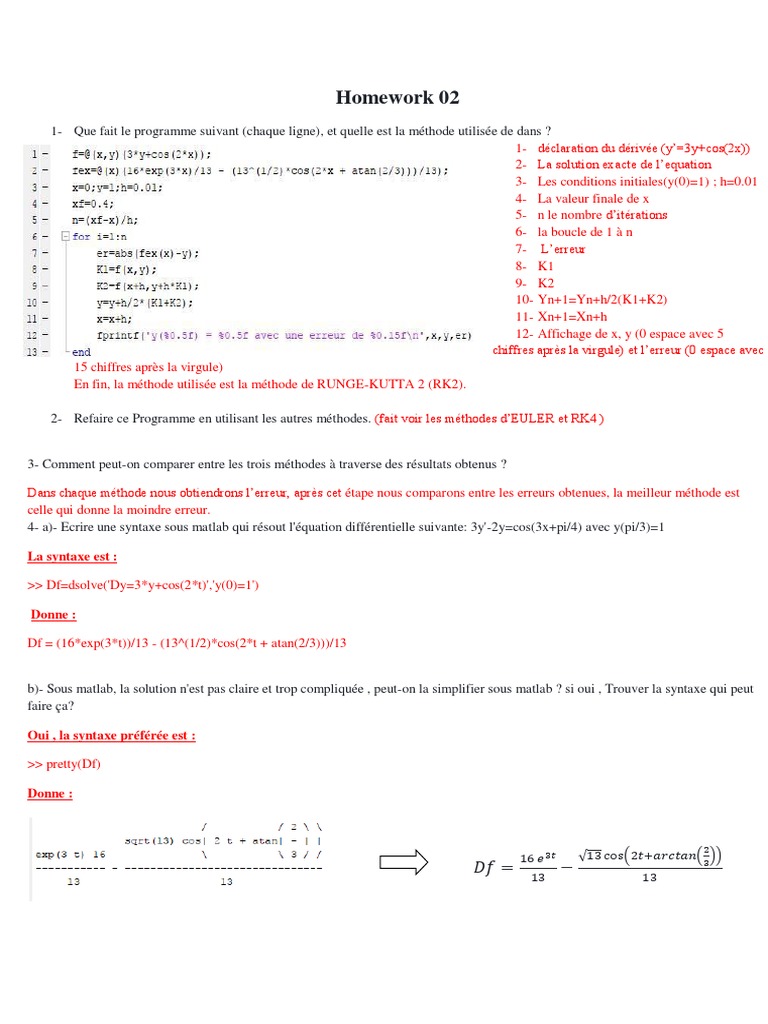 Homework 02 | Descargar gratis PDF | Équations | Mathématiques