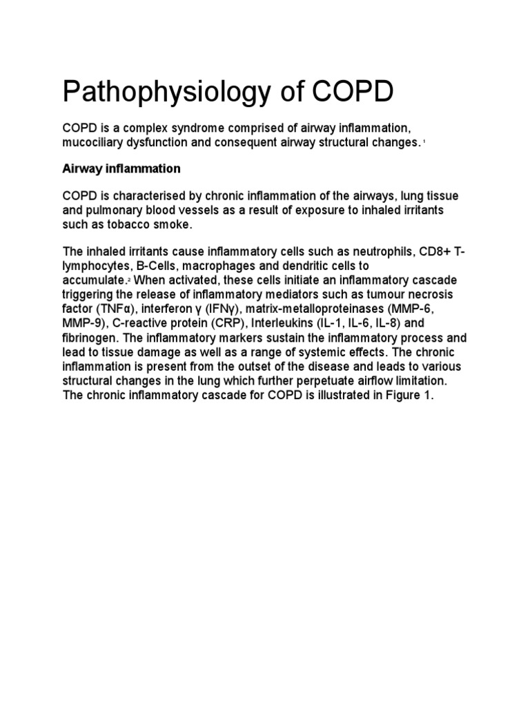Understanding COPD Pathophysiology | PDF | Inflammation | Respiratory Tract