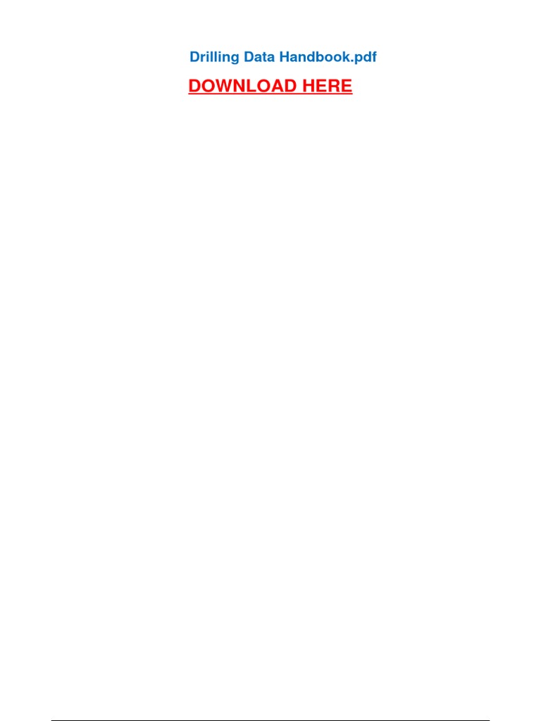 Here: Drilling Data Handbook PDF | PDF | Drilling Rig | Oil Well