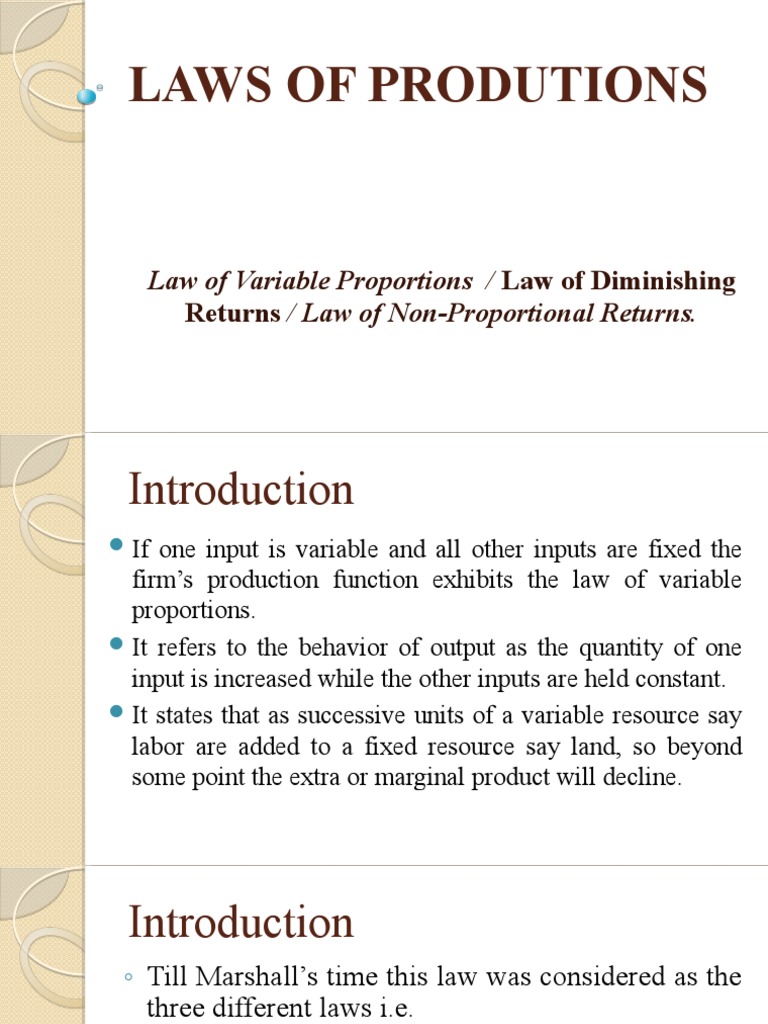 Law of Variable Proportions Explained | PDF | Labour Economics ...