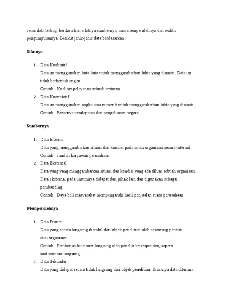 Macam Macam Data | PDF
