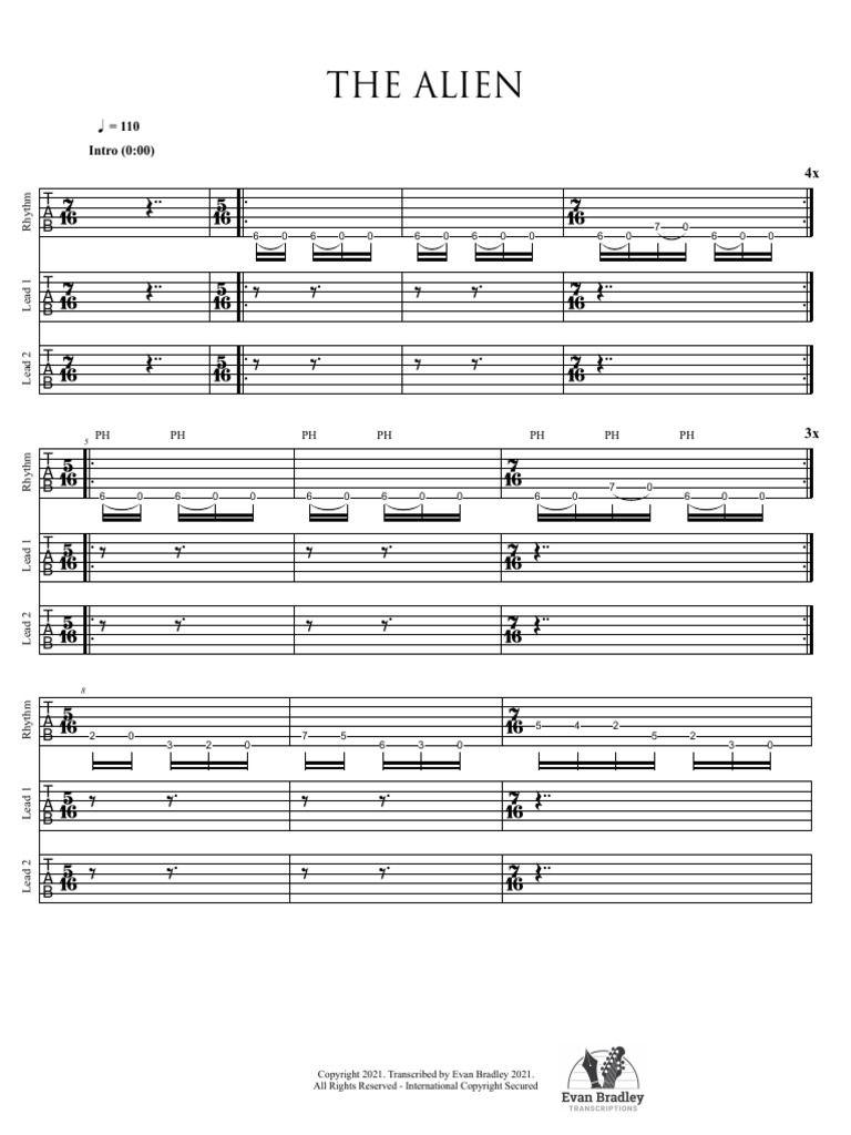 DREAM THEATER - The Alien (GUITAR TAB) | PDF | Musical Compositions | Songs